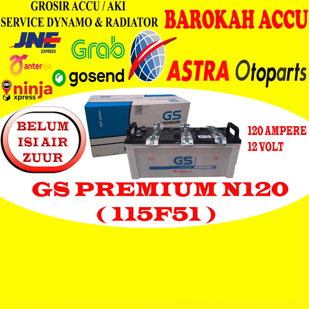 Jual AKI GS PREMIUM N120 / 115F51 , 120 AH ASTRA OTOPARTS | Shopee Indonesia