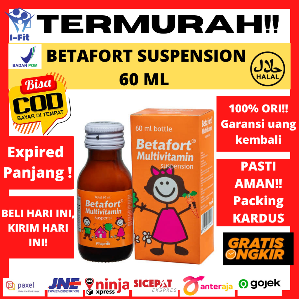 Jual Betafort Sirup 60 ml Suspensi Vitamin Mata Untuk Anak Vitamin A ...