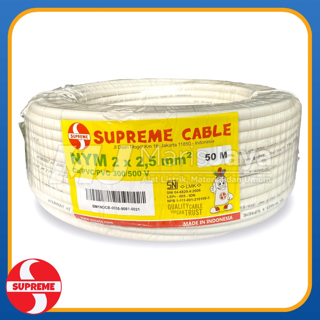Jual Kabel Listrik SUPREME NYM 2x2,5 2x2.5 mm 50 meter (PER ROLL) | Shopee Indonesia