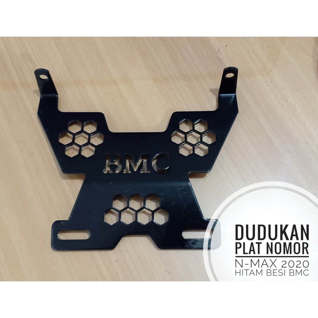 Jual Dudukan breket plat nomorKUMIS LASER NMAX 2020 hitam besi BMC ...