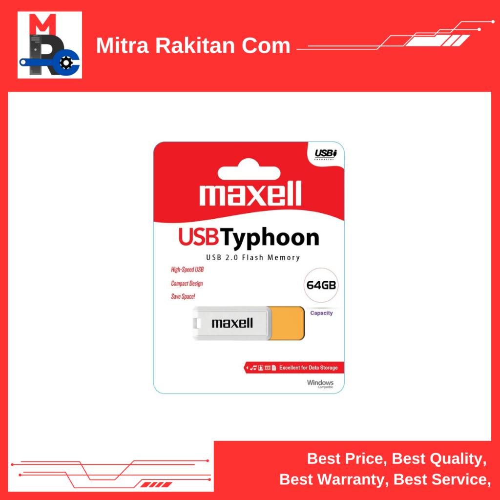 Jual Maxell USB Flash Drive Typhoon 64 GB Original/USB Flash Disk ...