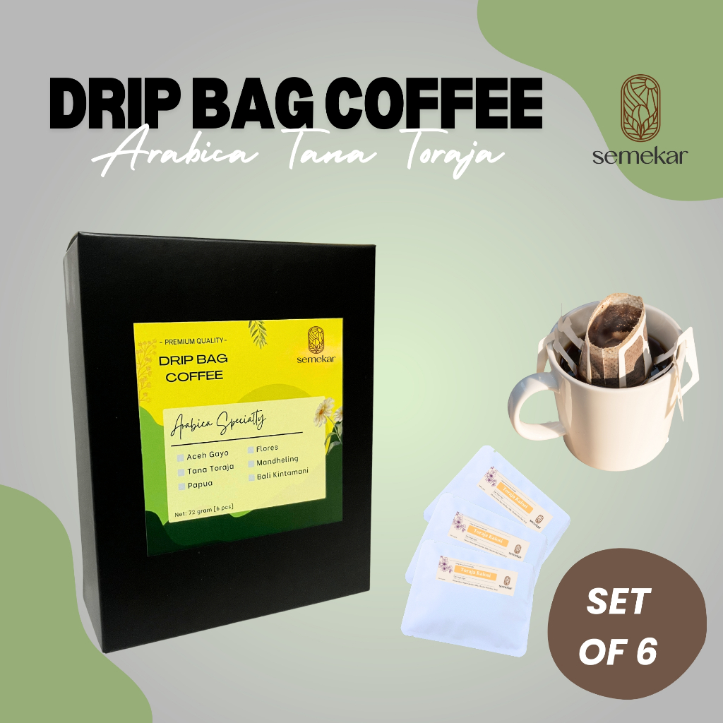 Jual Kopi Drip Bag Tana Toraja Arabica Specialty Coffee Grade 1 - Box 6 ...