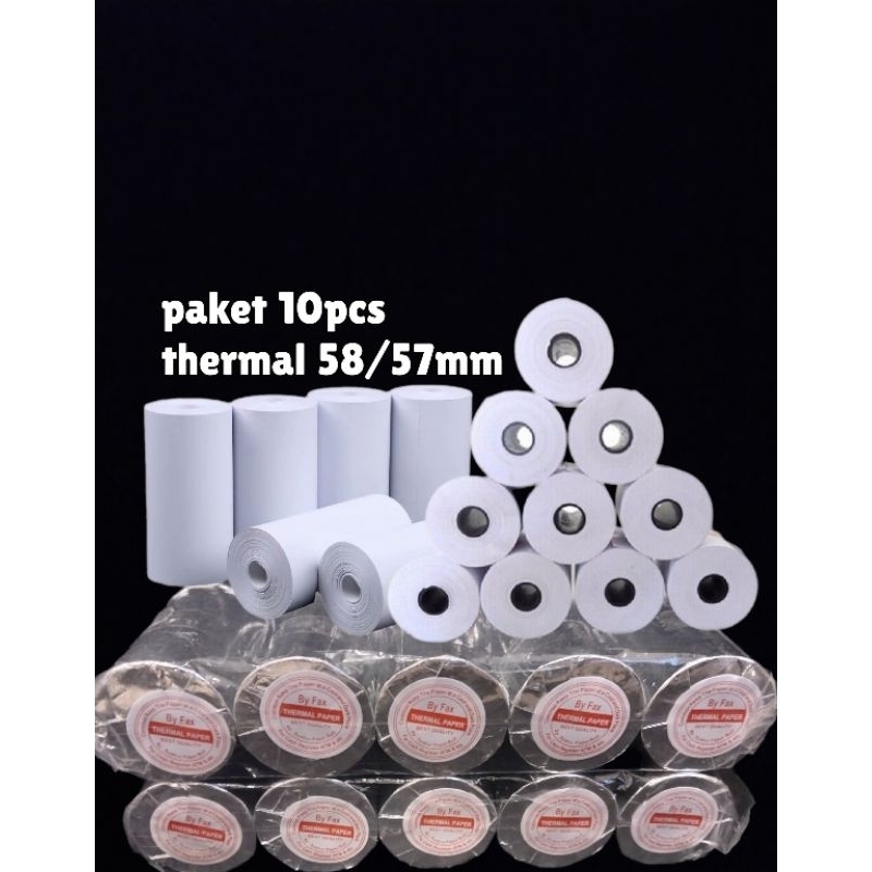 Jual 10 Roll kertas kasir printer thermal edc 58x40mm / Struk kasir ...