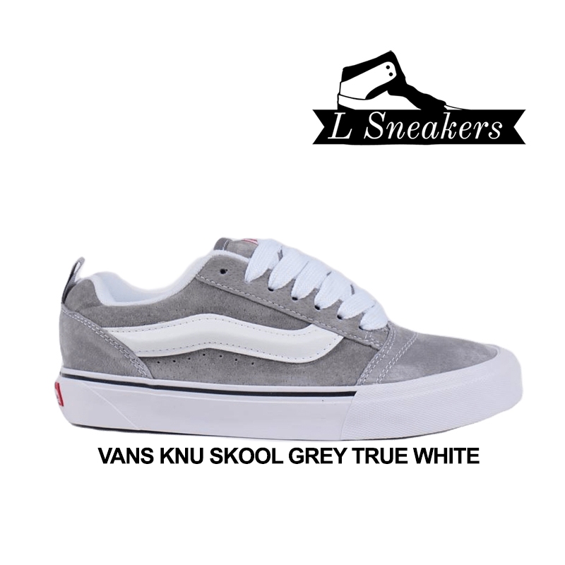 Jual Sepatu Vans Knu Skool Grey True White | Shopee Indonesia