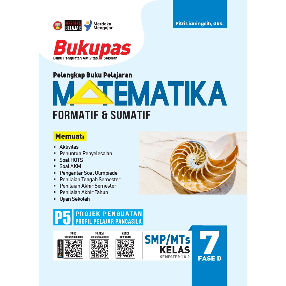 Jual BUKUPAS MATEMATIKA UNTUK SMP/MTS KELAS 7 FASE D, KURIKULUM MERDEKA PENERBIT YRAMA WIDYA ...