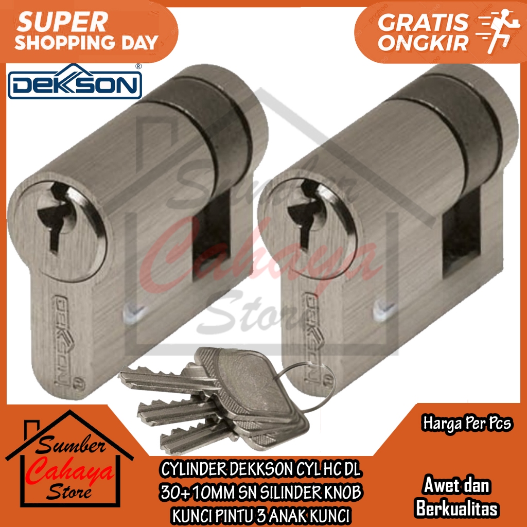 Jual Cylinder Dekkson CYL HC DL 40+10MM SN DKS Silinder Knob Kunci ...