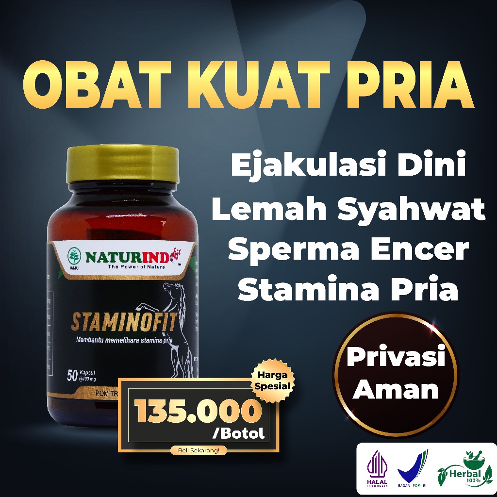 Jual Jamu Obat Kuat Pria Tahan Lama Herbal Pasak Bumi Purwaceng Staminofit Naturindo | Shopee ...