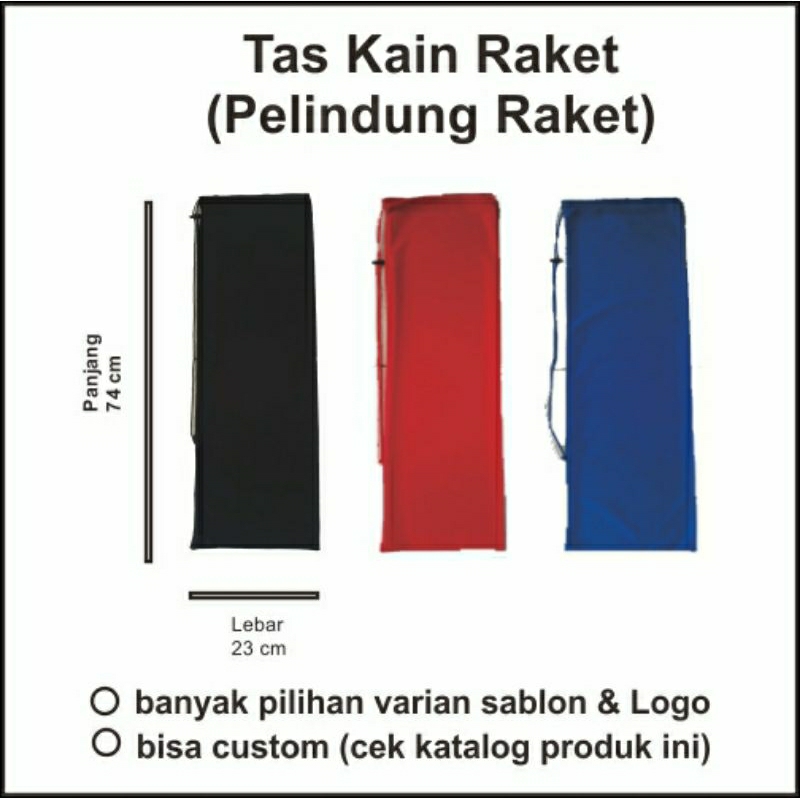 Jual Tas raket badminton / Tas serut raket POLOS/ Sarung raket/ Tas ...