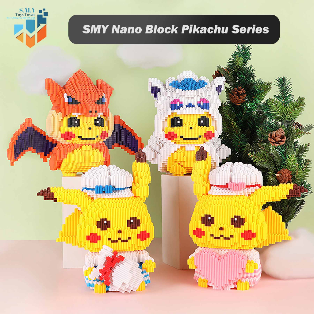 Jual TSC Nano Blocks Pokemon Pikachu Bricks 3D Model, Mainan Blok Susun ...