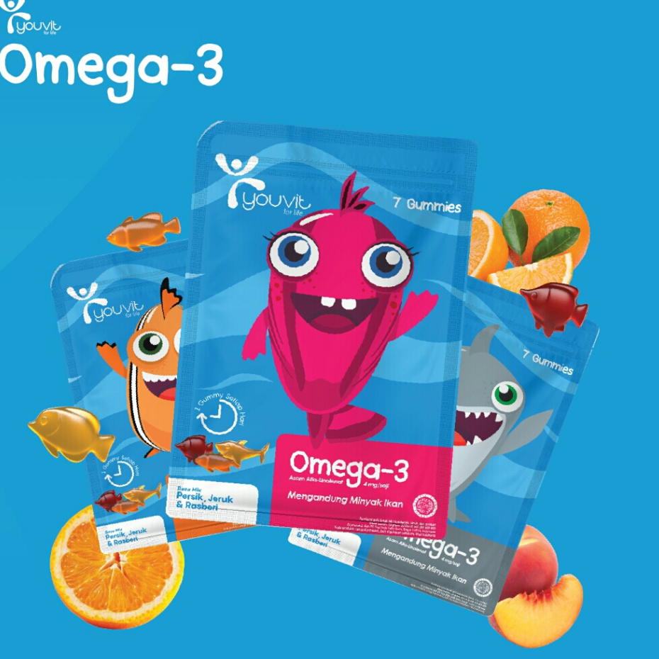 Jual Youvit Gummy Omega-3 Vitamin Anak Untuk Kesehatan Otak Dan Mata ...