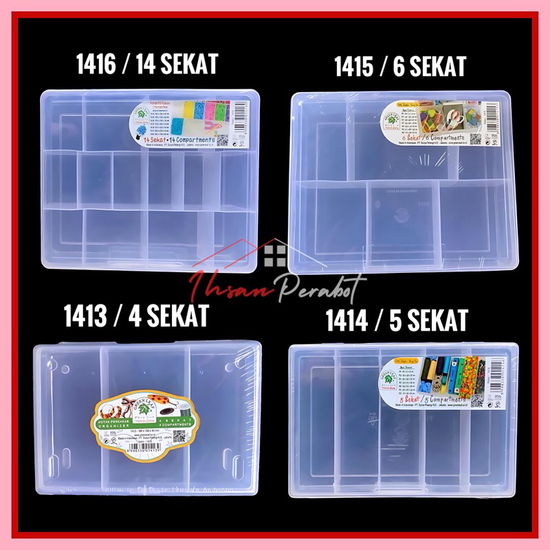 Jual Kotak sekat / Box sekat 4, 5, 6, 14 / Kotak penyimpanan perhiasan ...