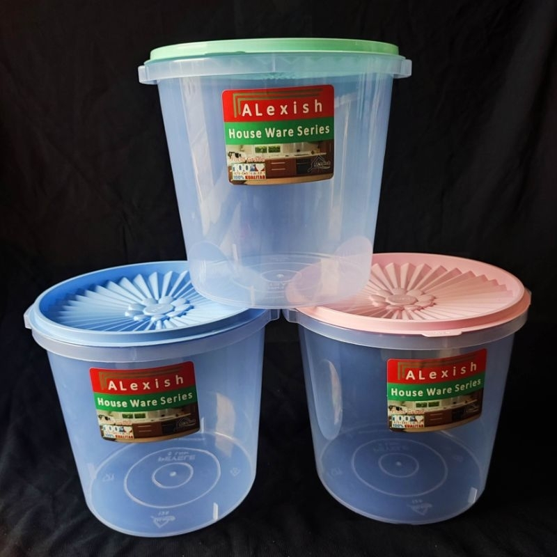 Jual TSSJ Toples Peyele 5 Liter / 10 Liter / 16 Liter Alexish VM | Toples Plastik Bulat Kerupuk ...