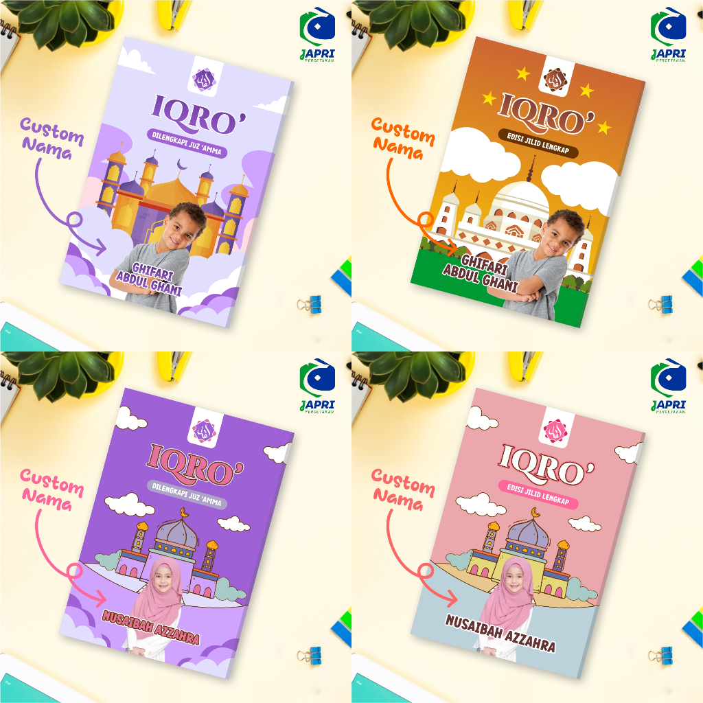 Jual Iqro Custom Cover Tema Masjid Ukuran Kecil A6 | Buku Iqro Custom ...