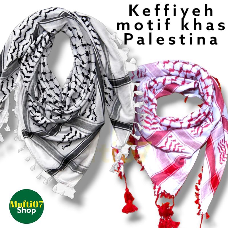 Jual Keffiyeh sorban Palestina motif Khas Palestina produk impor bahan ...