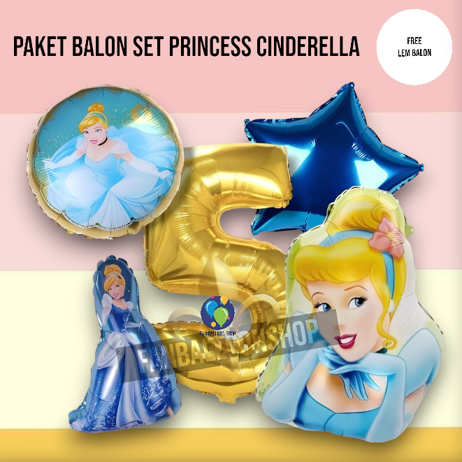 Jual Paket Balon Princess Ulang Tahun Cinderella / Set Dekorasi Happy ...