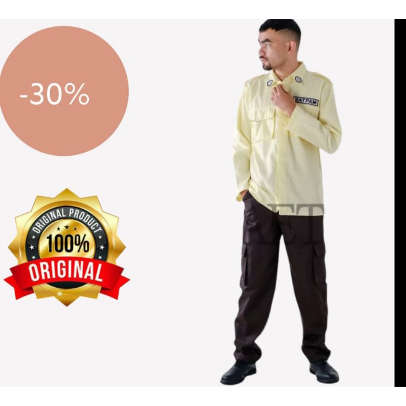 Jual Seragam Pdl Satpam Cream Setelan Security Pdl Cream Pakaian Dinas Harian Coklat Cream ...