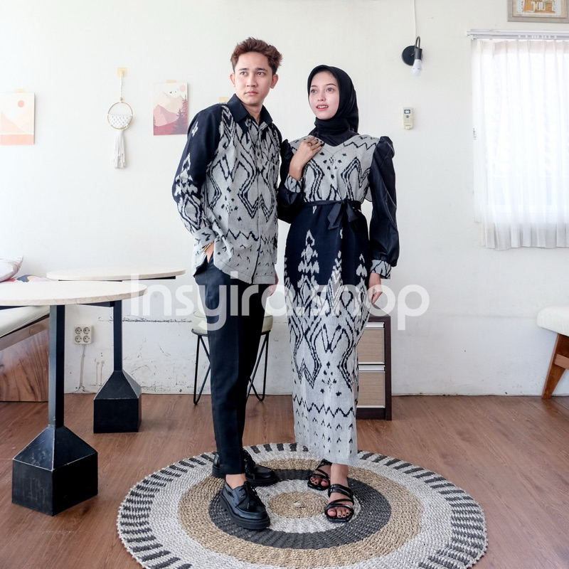 Jual Ready Stok Baju Couple Tenun - Padma Dress Tenun - Set Couple ...