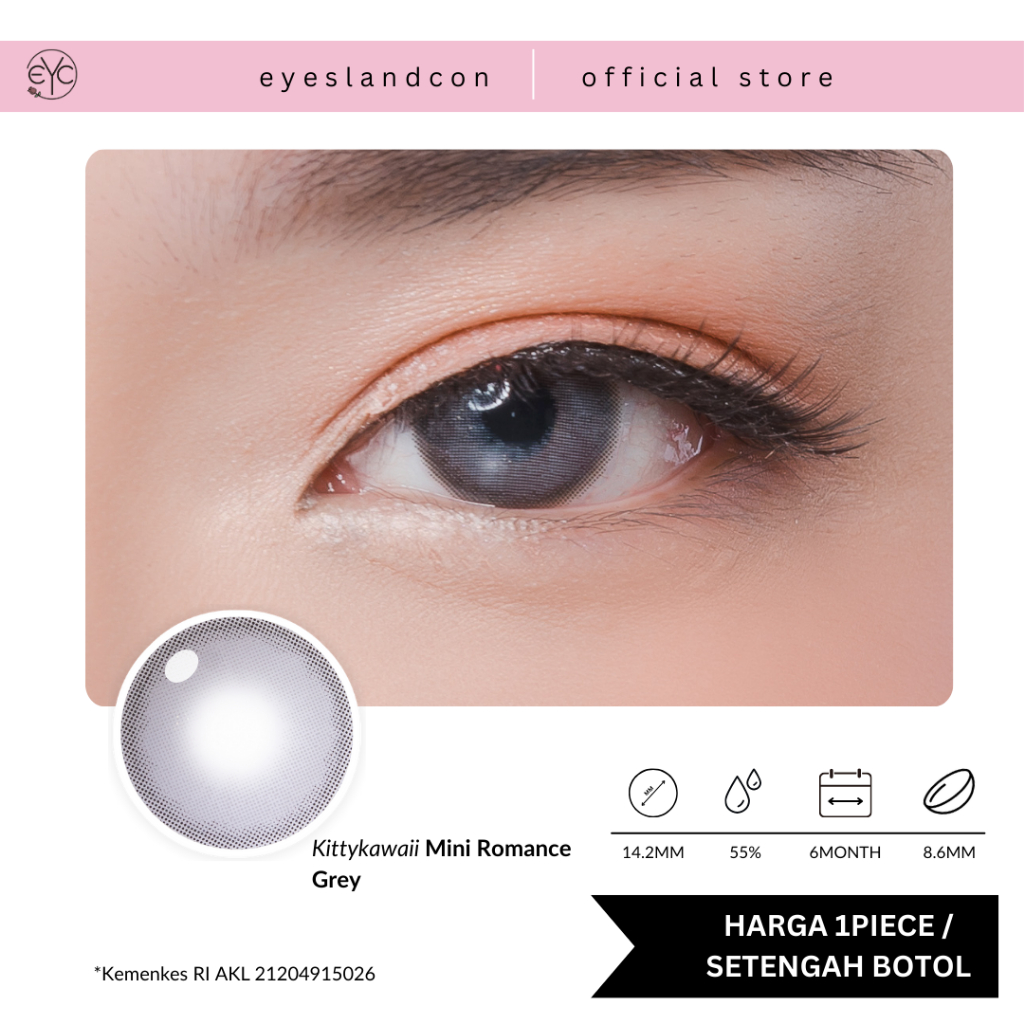 Jual Eyeslandcon - Softlens KittyKawaii Mini Romance Grey ( 1PCS / 1BOTOL / 1MATA ) | Shopee ...