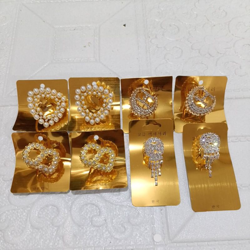 Jual Brong ring/Bros hijab aneka motif dan ukuran isi 12 pcs | Shopee ...