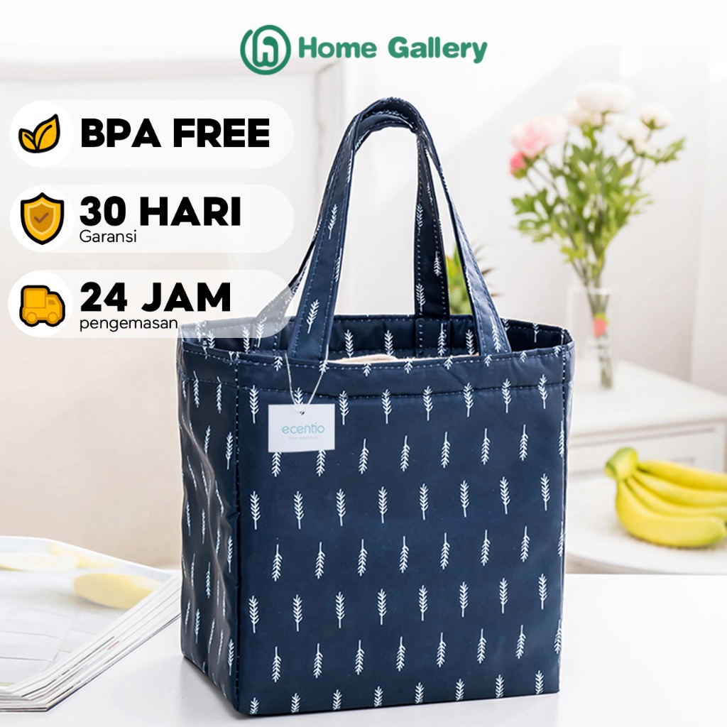 Jual ecentio lunch bag cooler bag tote bag insulated tas bekal Box ...