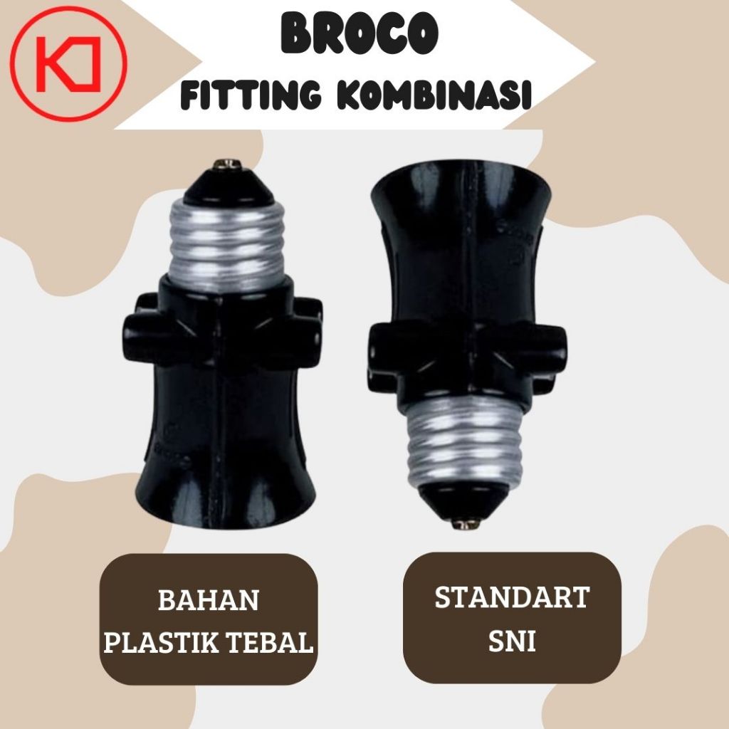 Jual Fitting Kombinasi Broco Hitam (226) Lamp Holder Socket Lampu ...