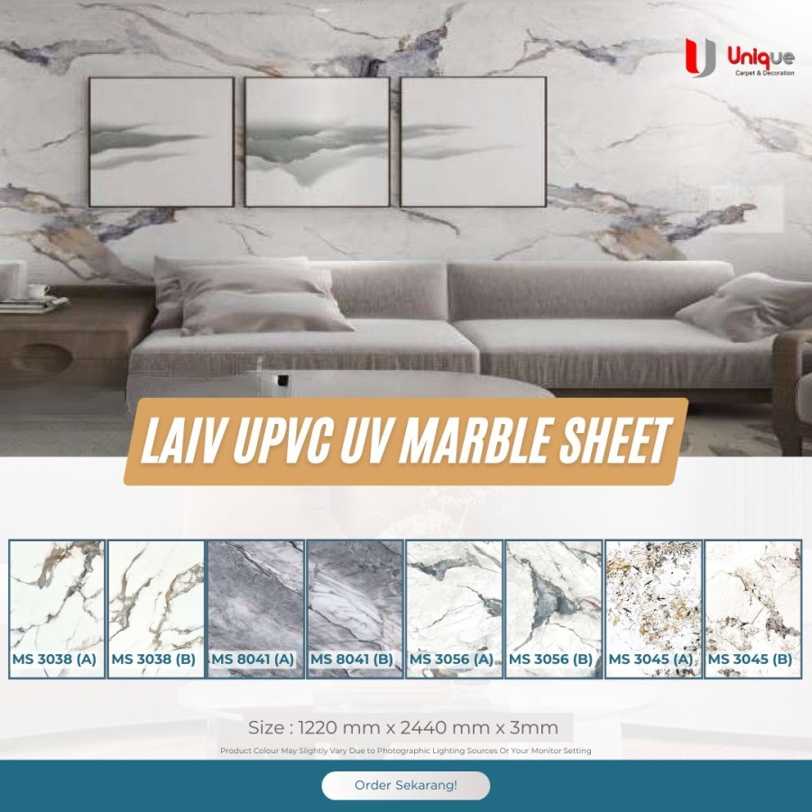Jual LAIV UPVC Marble Series A & B / Panel Sheet & Decor Line / Panel ...