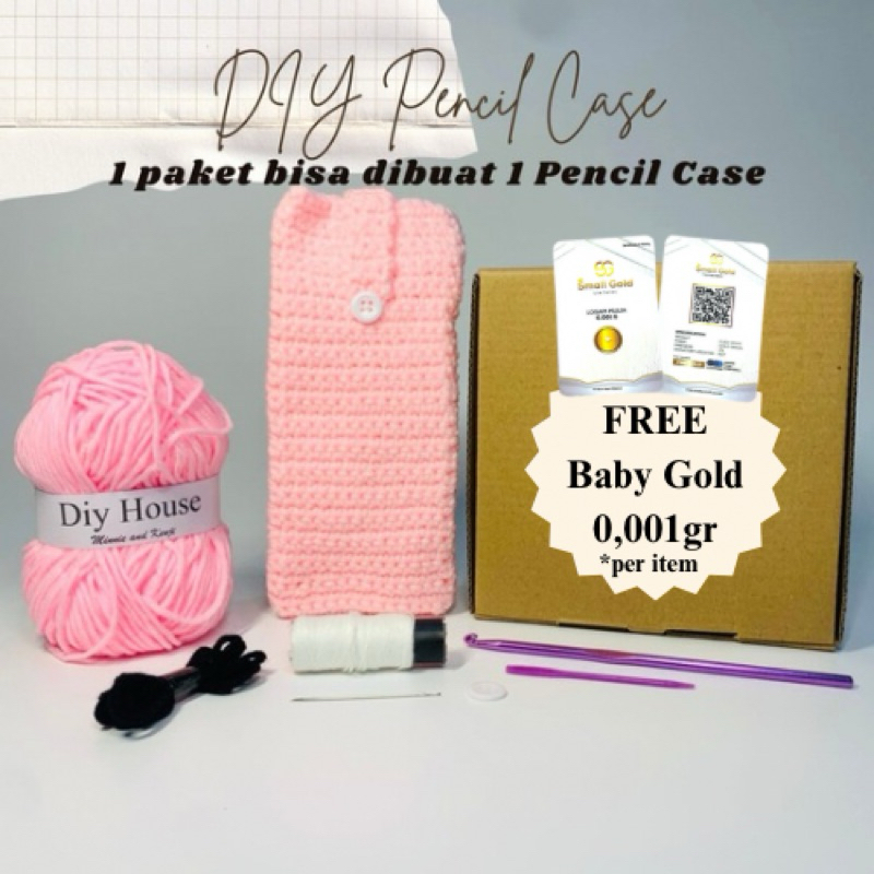Jual ANTI STRESS KIT Diy crochet kit diy rajut pencil case kotak pensil ...