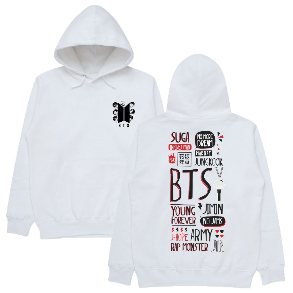 Jual Jaket Hoodie Bangtan Logo BTS OT7 dan Belakang Sablon army BTS ...