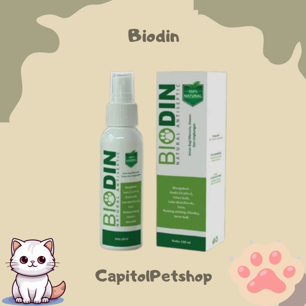 Jual Biodin spray 20ml obat jamur scabies parasit penyakit kulit luka ...