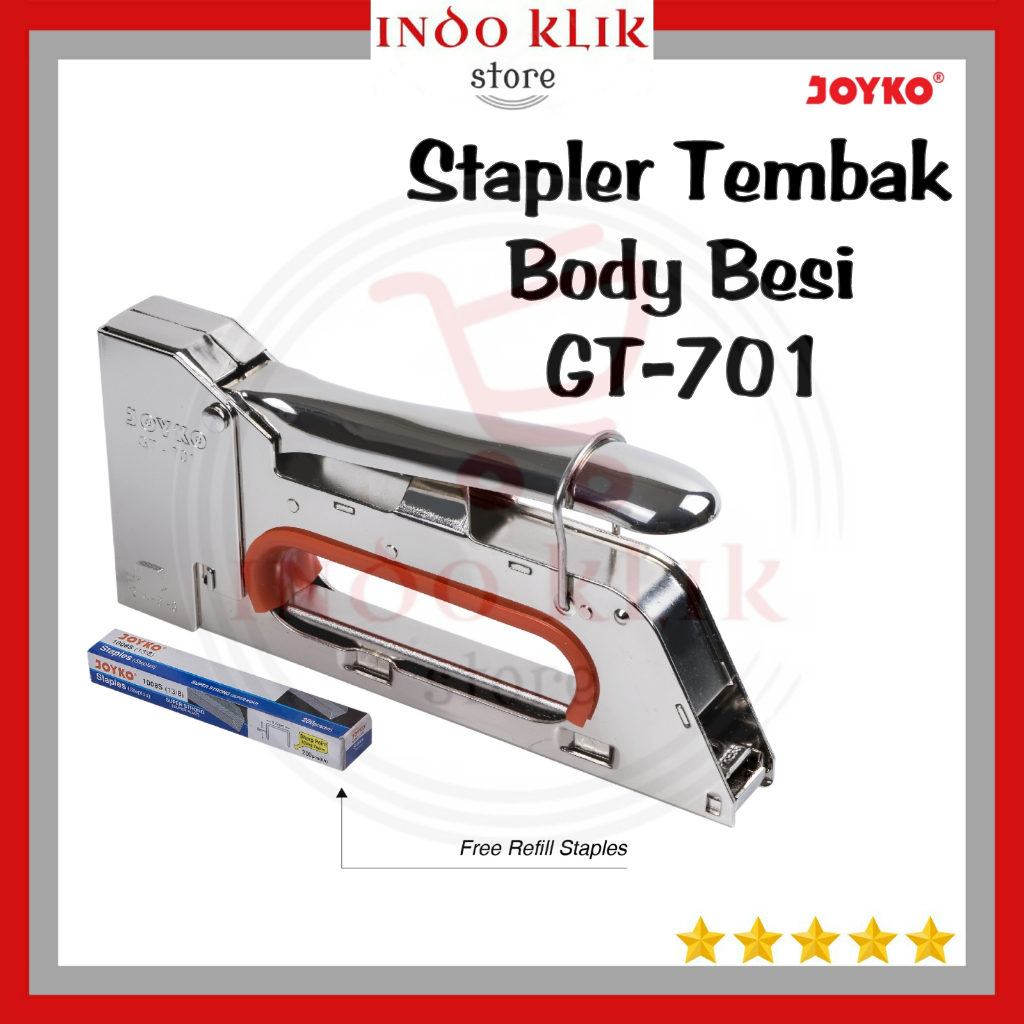 Jual Mesin Stapler Tembak GT-701 Body Besi Joyko / Gun Tacker Metal GT ...
