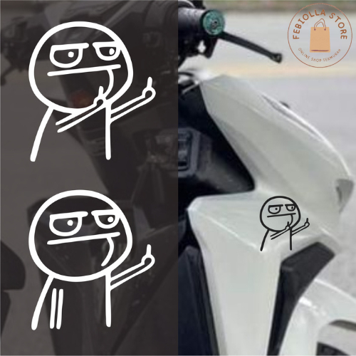 Jual Stiker Cutting Emoji Jari Tengah Stiker Motor Mobil Stiker Emot ...