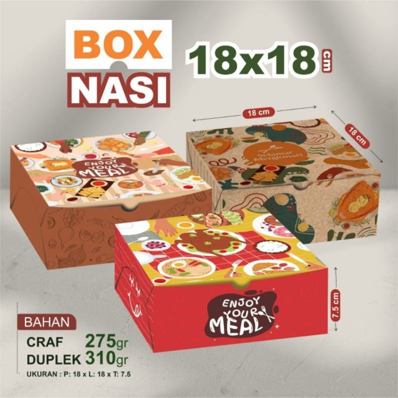 Jual KARDUS BOX CATERING 18x18/ B0X NASi 18×18/KOTAK NASI CATERING/DUS ...