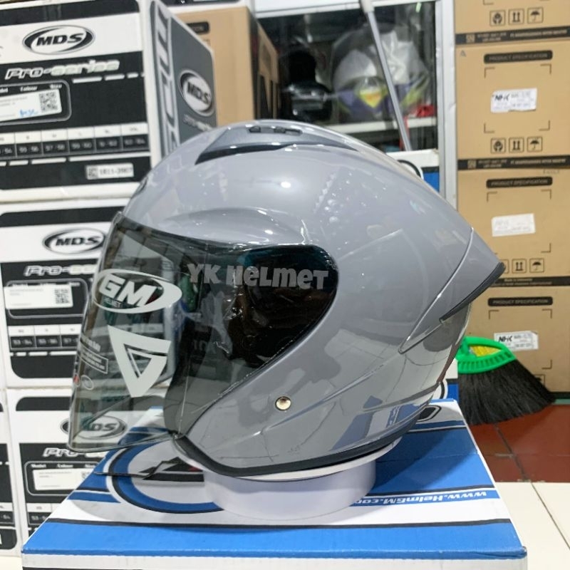 Jual HELM GM G1 NX SOLID DIM GREY Single visor light smoke - helm gm g1 ...