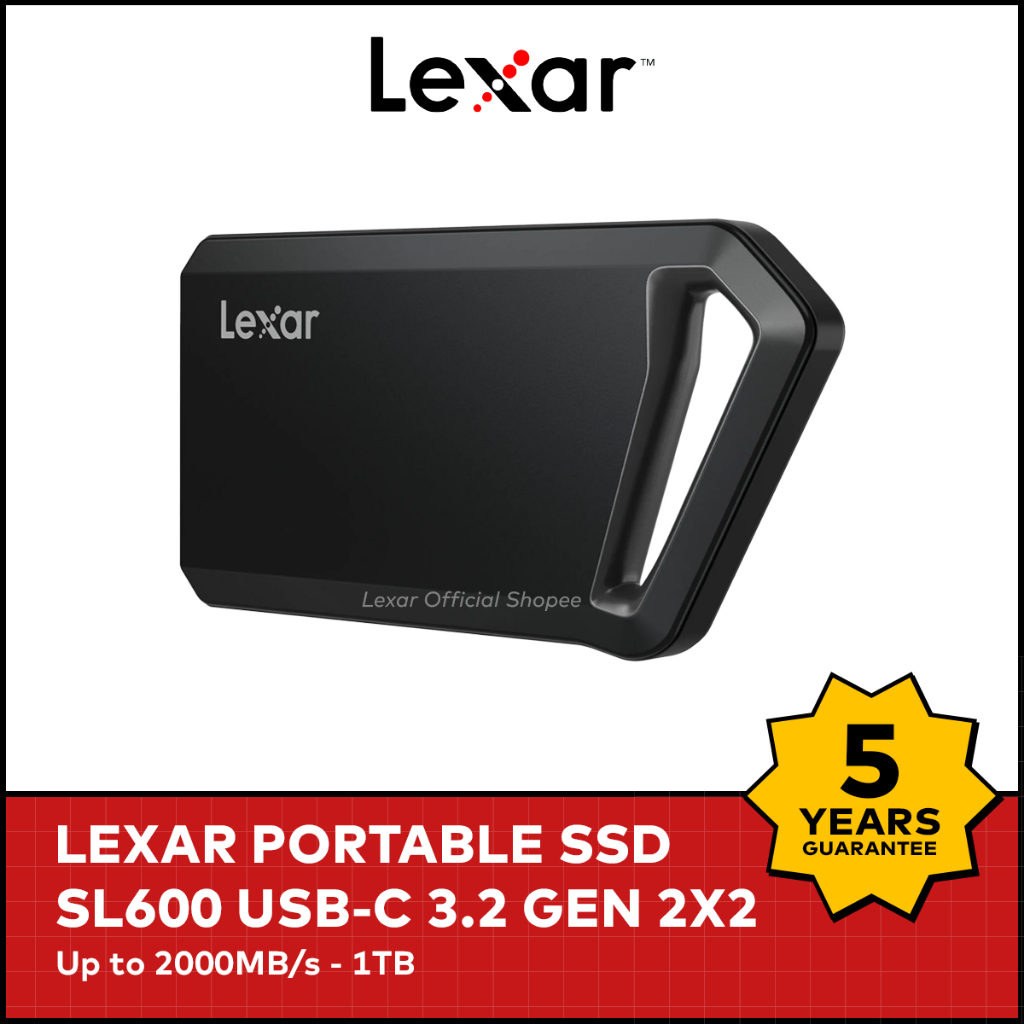 Jual Lexar SL600 SSD External Portable USB-C 3.2 Gen 2x2 Up to 2000MB/s ...