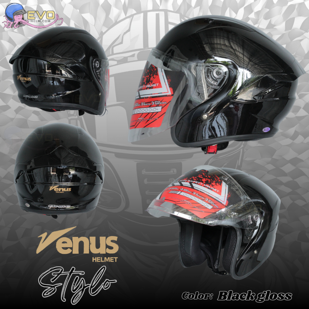 Jual HELM HALF FACE VENUS STYLO ORIGINAL NEW PRODUC "REPLIKA KYT KYOTO ...