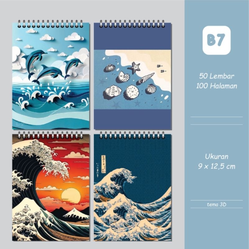 Jual [HNC] Buku Sketsa Kecil B7 Isi 50 Lembar 100 Halaman Sketchbook ...