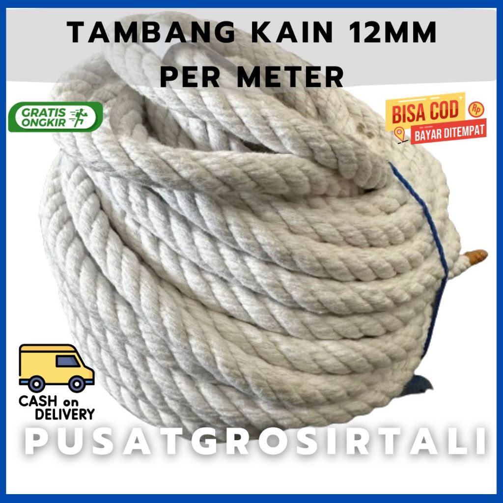 Jual TAMBANG 12MM KAIN(ECERAN) TALI 12MM / TAMPAR 12MM / TAMBANG MOBIL ...