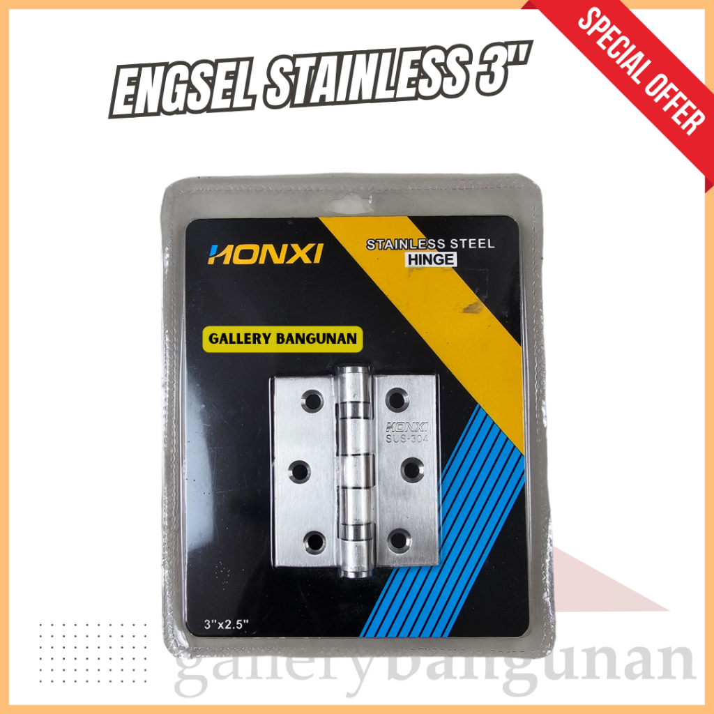 Jual Engsel Stainless 3" Honxi Steel Pintu Kamar Rumah Satu Set Pasang ...