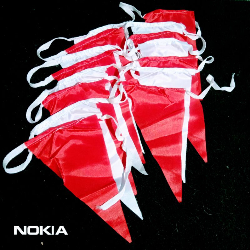 Jual Bendera kain segitiga renteng Palestina Merah Putih renceng HUT RI kemerdekaan 17 Agustus ...