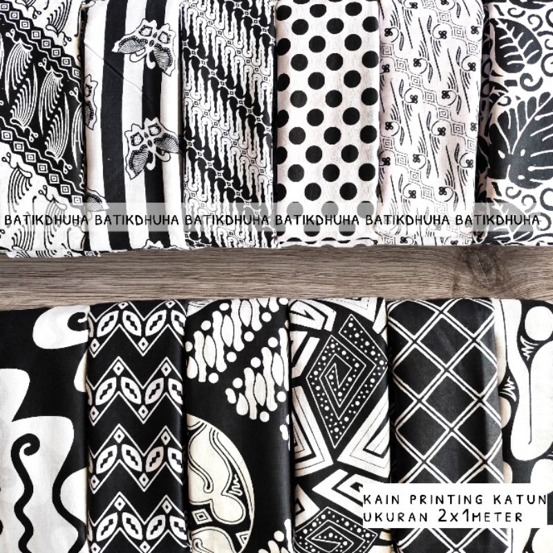 Jual Kain monokrom hitam putih kain batik hitam putih new motif atk ...