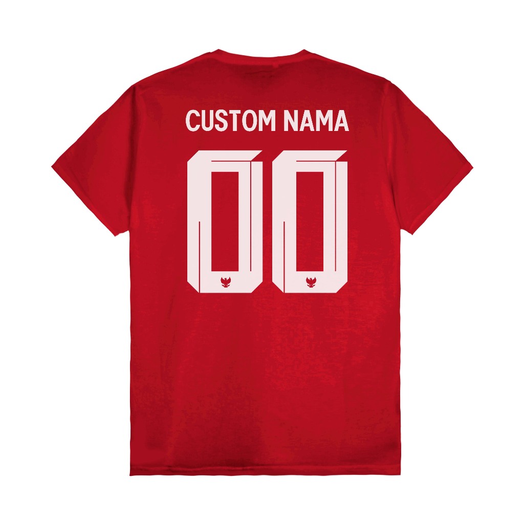 Jual Kaos Fans Timnas Indonesia Custom Nama Nomor Punggung Merah Bahan ...