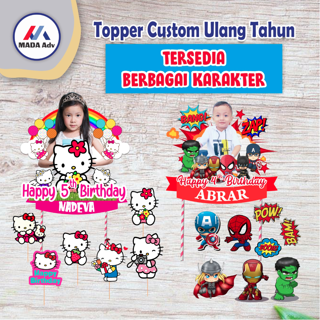 Jual Topper Cake Kue Custom Banyak Pilihan Karakter / Topper Cake Kue ...