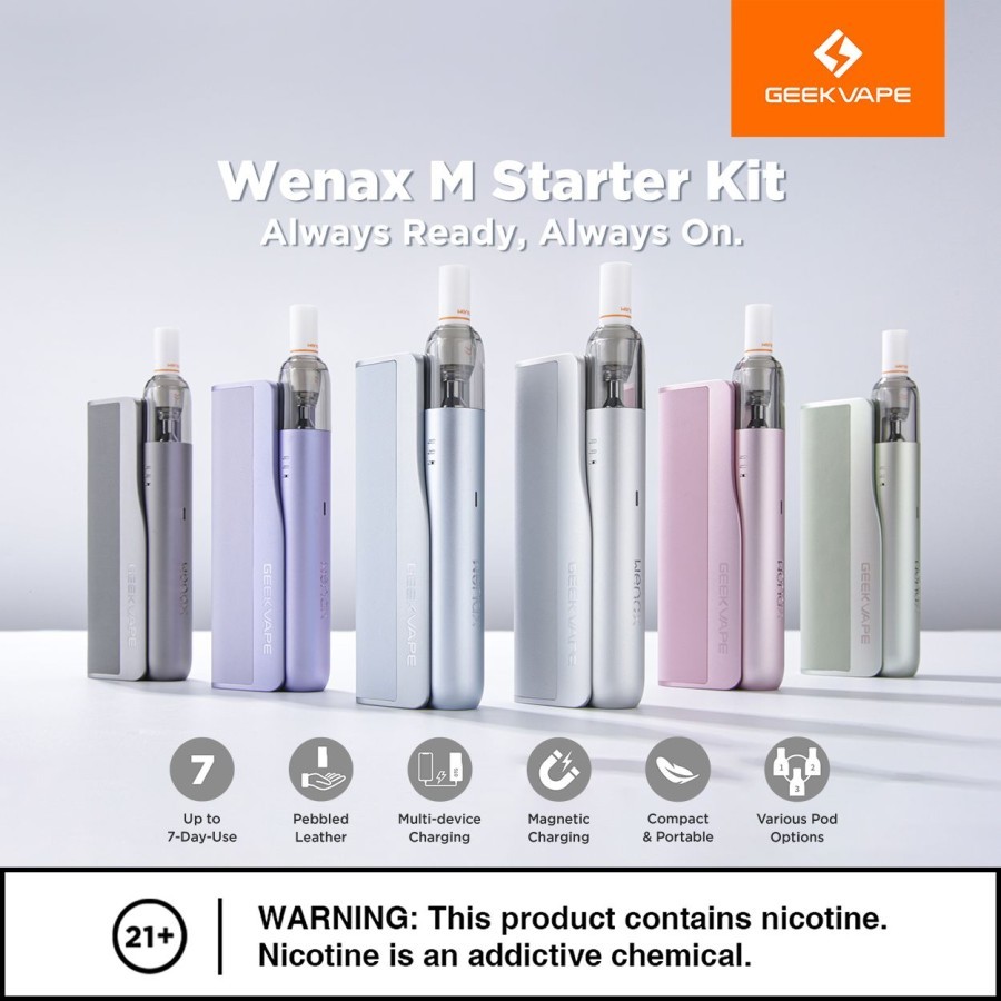 Jual Pod Geekvape Wenax M Starter Kit 16W 400mAh with 2500mAh Power ...