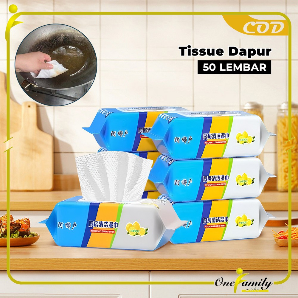 Jual ONE-C1090 Tisu Basah Dapur Pembersih Minyak Isi 50 Lembar Praktis Serbaguna / Kain Lap ...