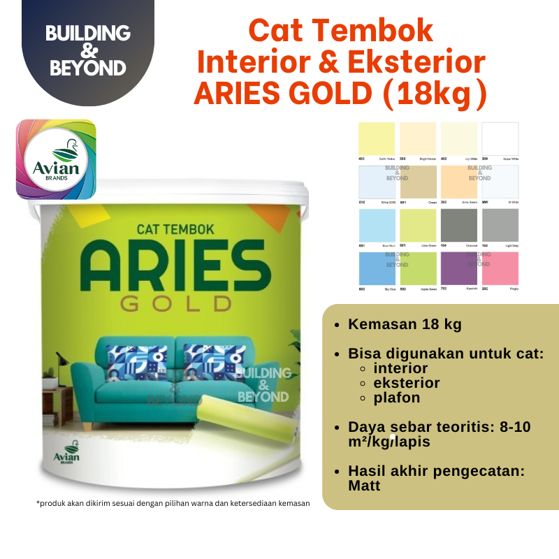 Jual CAT TEMBOK ARIES GOLD INTERIOR & EXTERIOR AVIAN PAIL EMBER 18KG | Shopee Indonesia