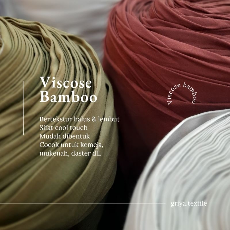 Jual [Bukan Bahan Hijab] Kain Viscose Bamboo/Kain Rayon Viscose/Harga 0 ...