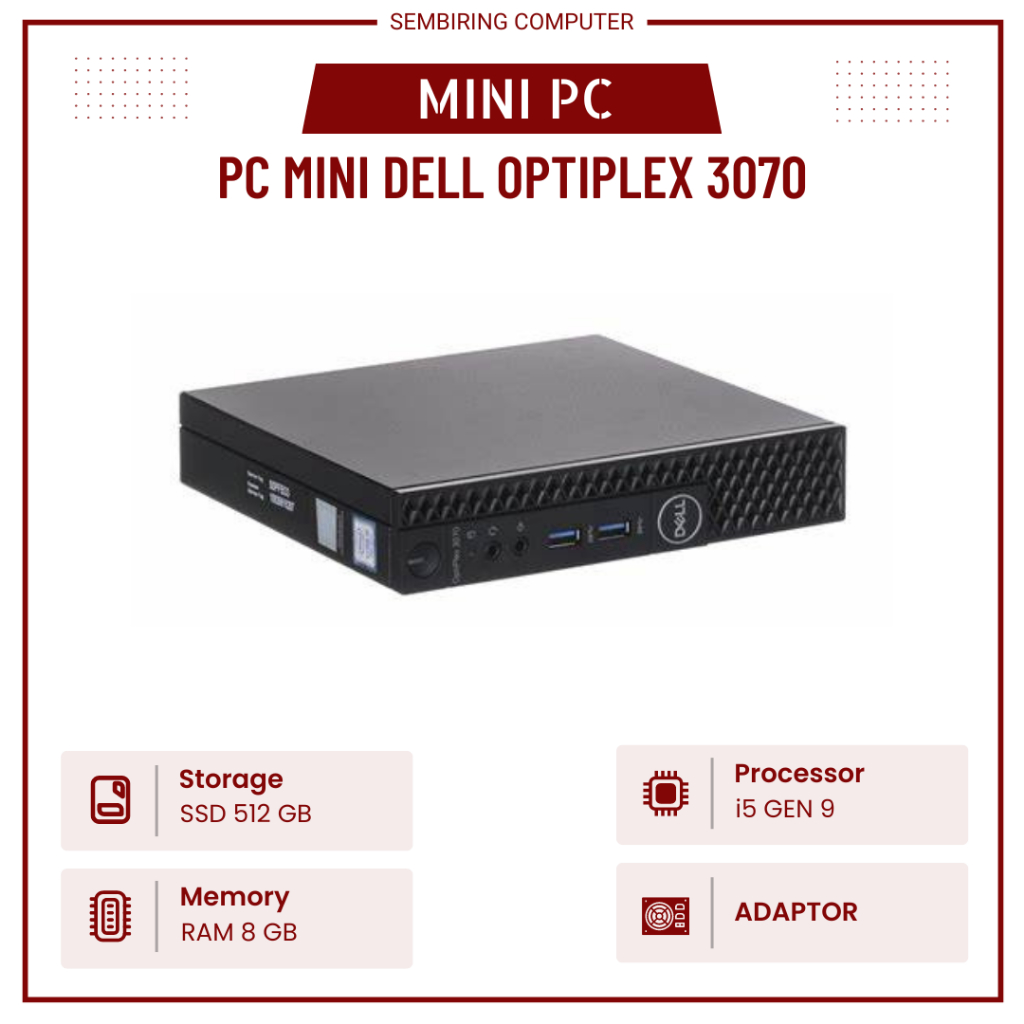 Jual MINI PC DELL OPTIPLEX 5070/7070 I7 GEN 9 RAM 16 SSD 512 GB MURAH ...