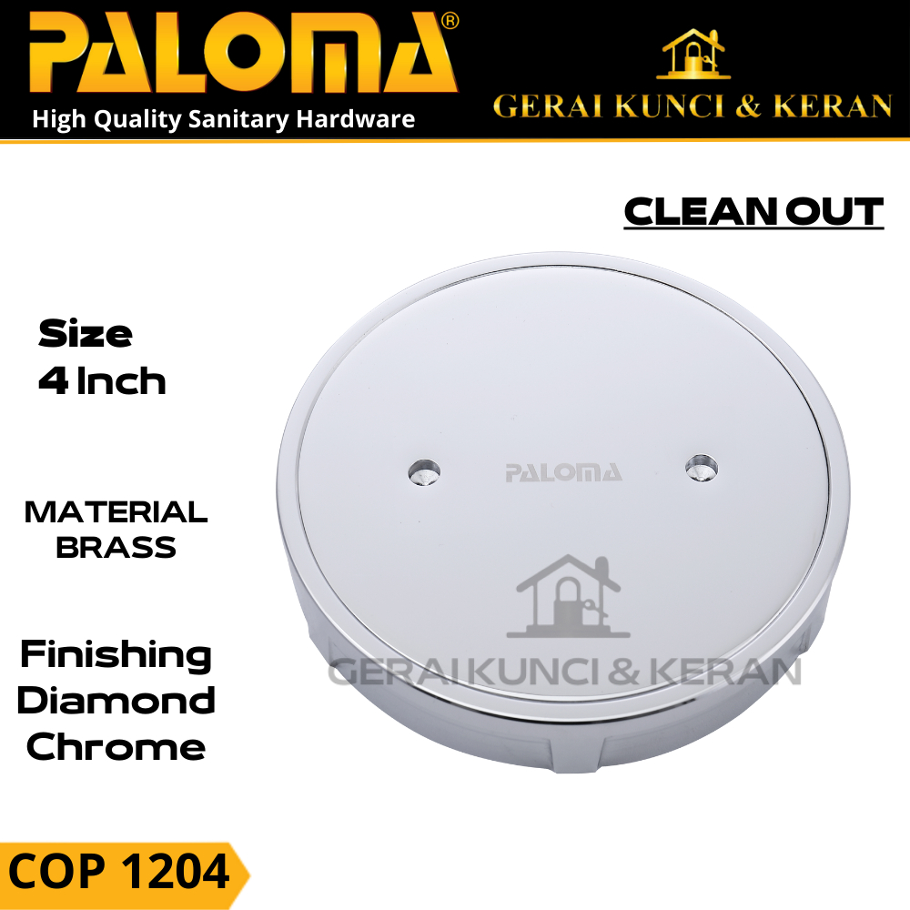 Jual Paloma Clean Out Floor Strainer 4" Water Drain Cover Chrome Brass ...