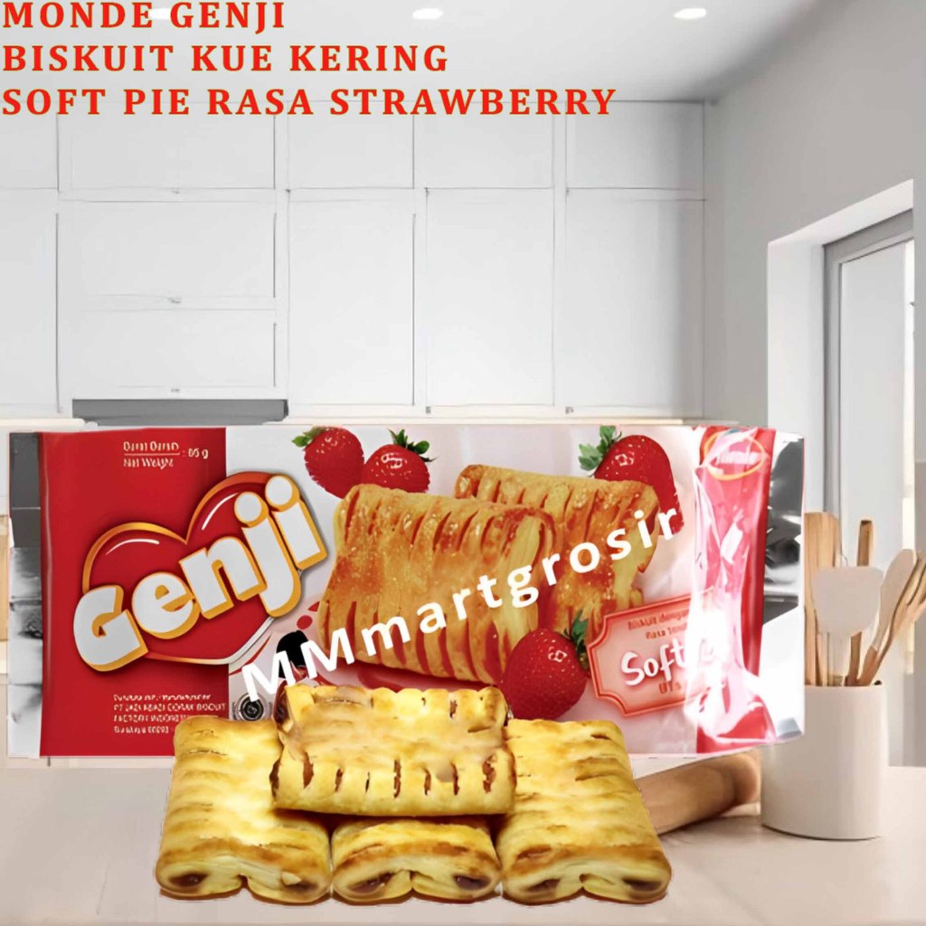 Jual Monde Genji / Biskuit Kue Kering / Soft Pie Rasa Strawberry / 85gr ...