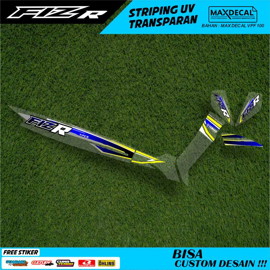 Jual striping fiz r transparan hologram putih sticker racing yamaha ...